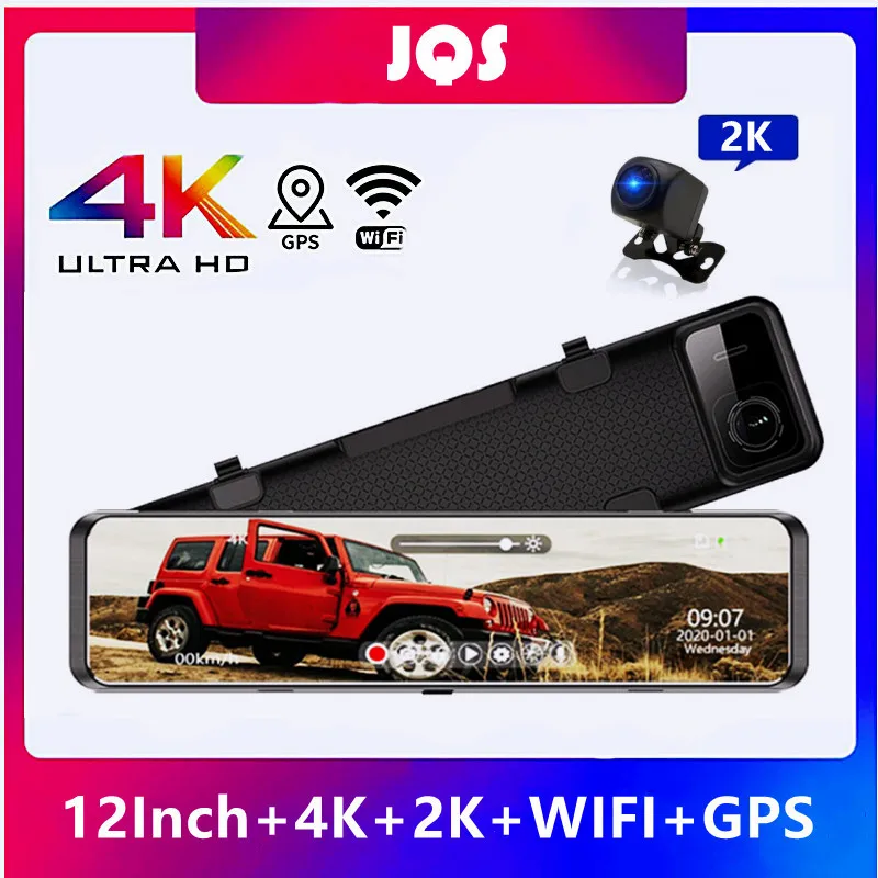 Car Dvr3840*2160P 12" 4K Sony IMX415 Rear View Mirror Camera FHD 1440P ...