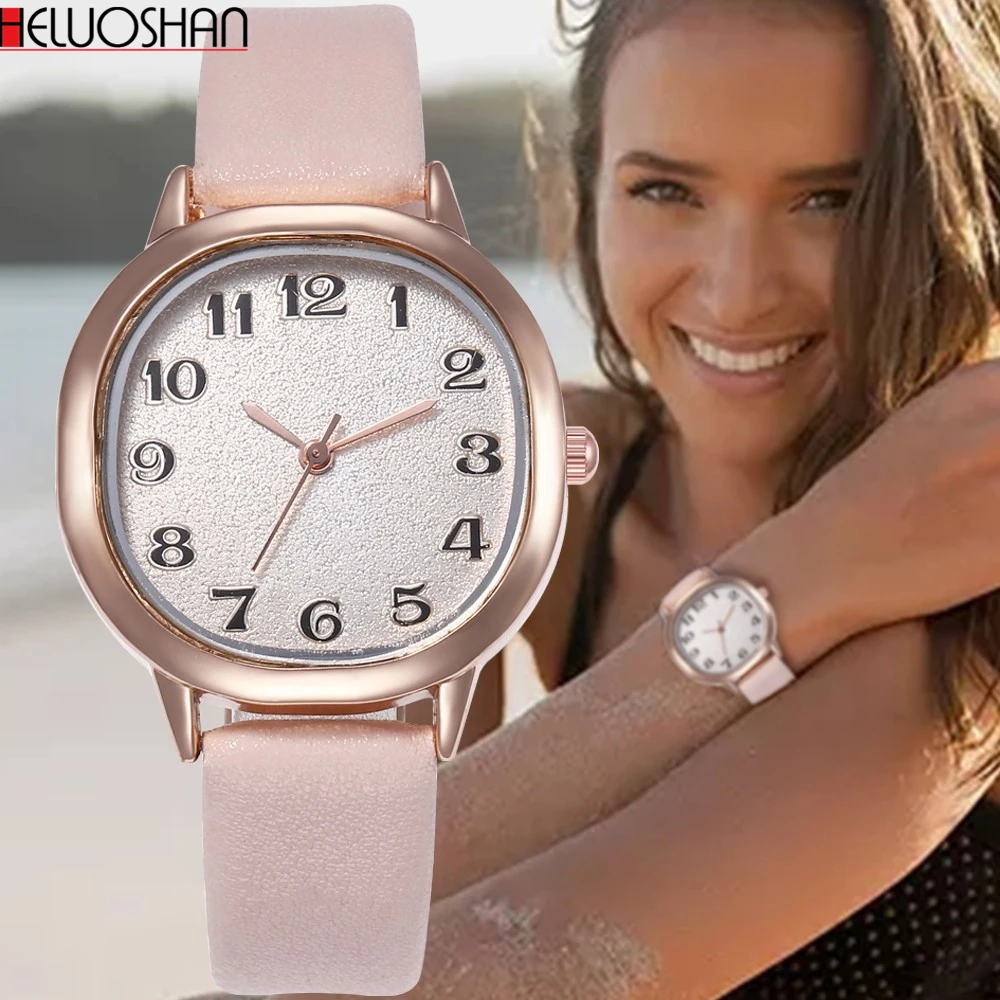 Luxury Lady Watch For Woman Irregular Shape Quartz Leather Clock ...