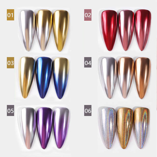 Double Color Chrome Mirror Nail Powder - Limegirlstore