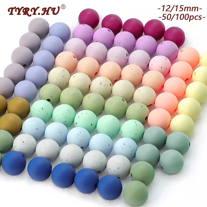 Tyry.hu 50pc Baby Teether Silicone Beads Safe Teether Round Baby ...