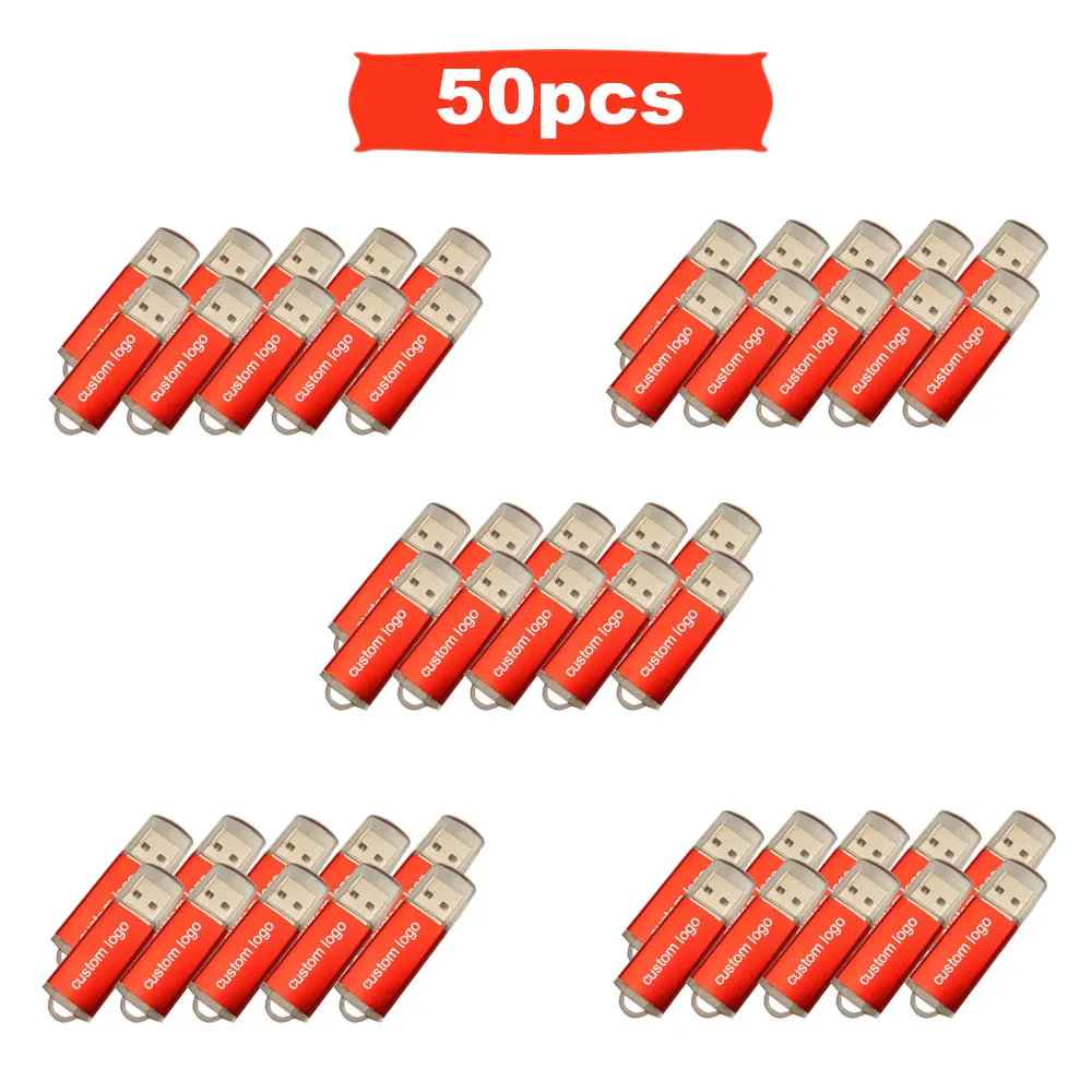 Free Logo 50pcs/lot Metal Usb Flash Drive 2.0 Memory Stick Pen Drive ...