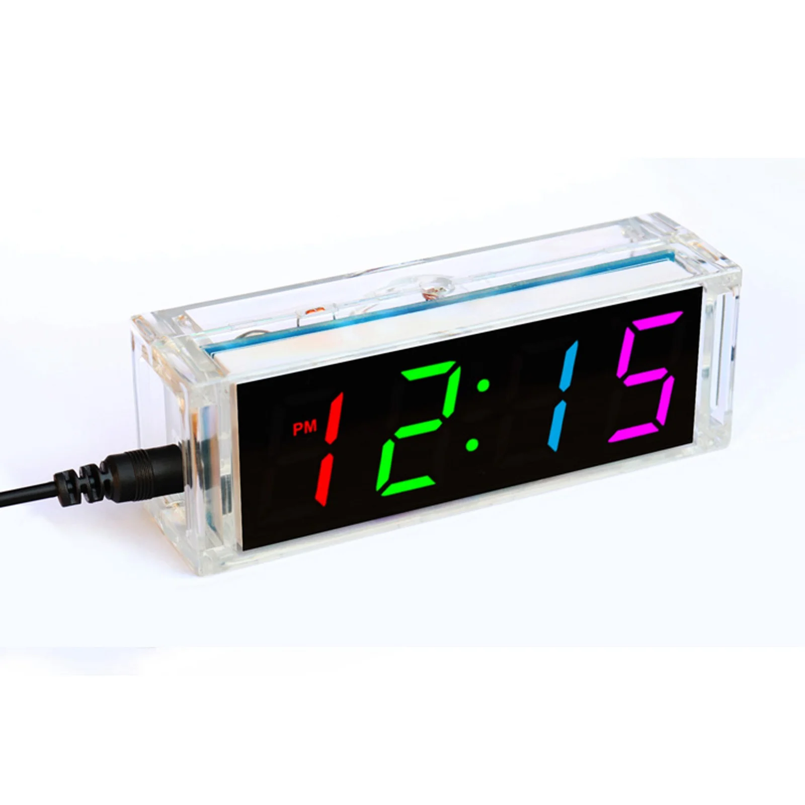 Colorful-LED-Electronic-Clock-kit-DIY-4-Digital-Tube-Multicolor-with ...