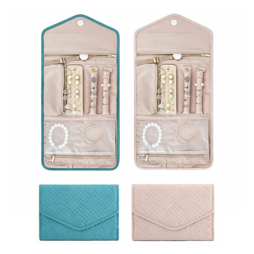Solid-Color-Travel-Organizer-Ring-Rolls-Leather-Jewelry-Box-Bag ...