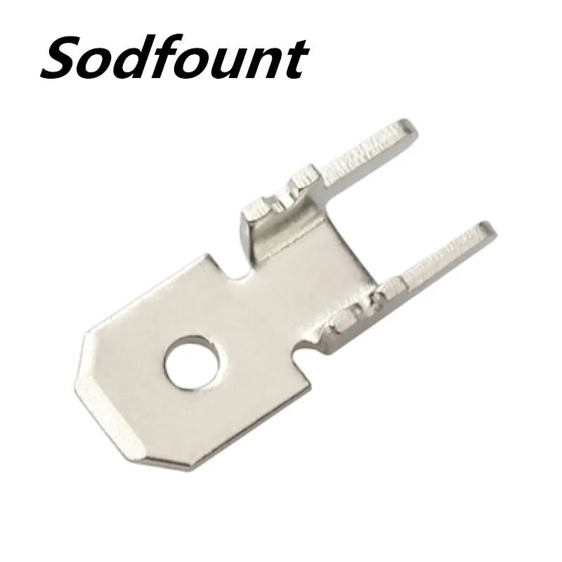 100pcs 6.3 Inserts Plug Spring Terminal Pcb Solder Lug Type Thickness 0 ...