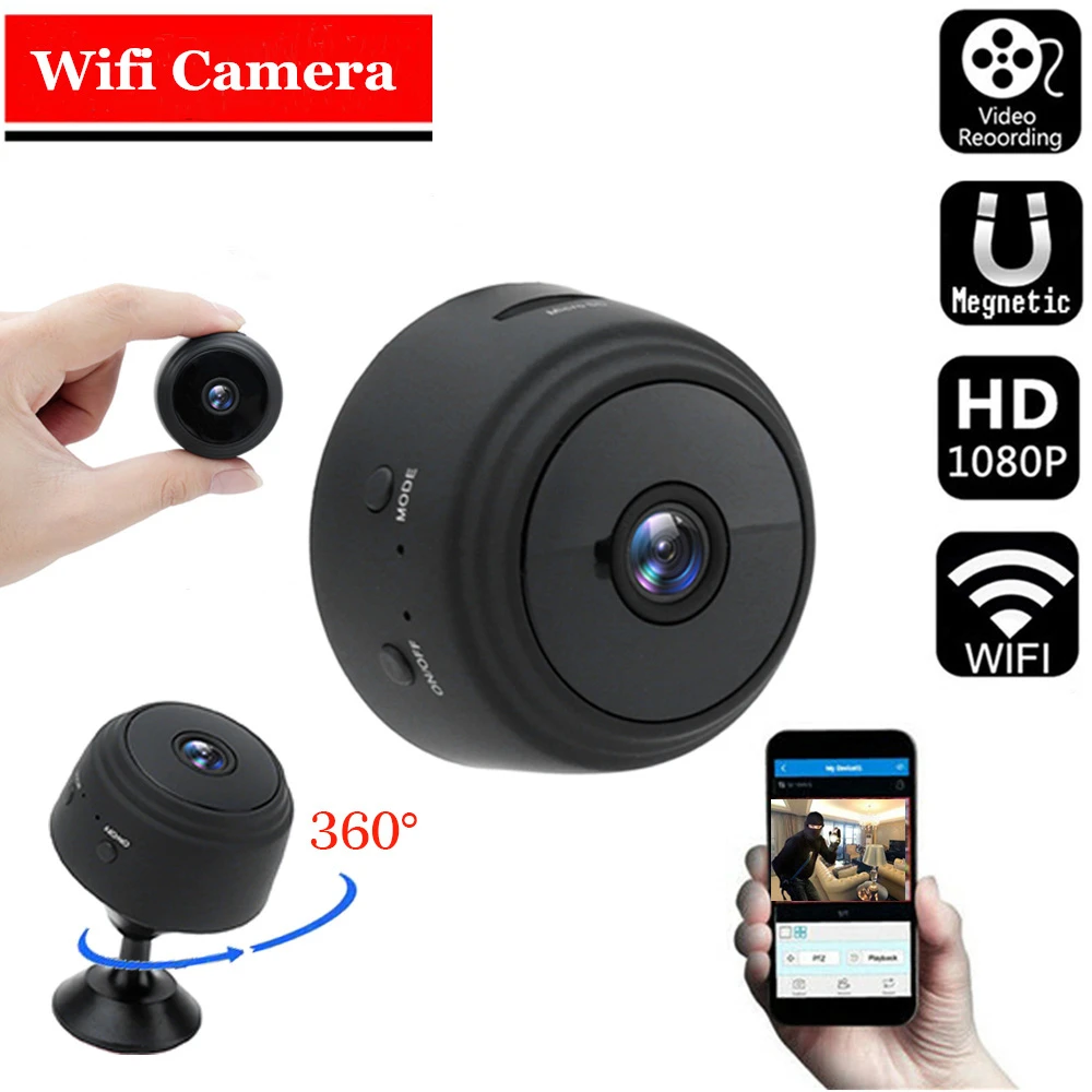 A9 1080P Wifi Mini Camera, Home Security P2P Camera WiFi, Night Vision ...