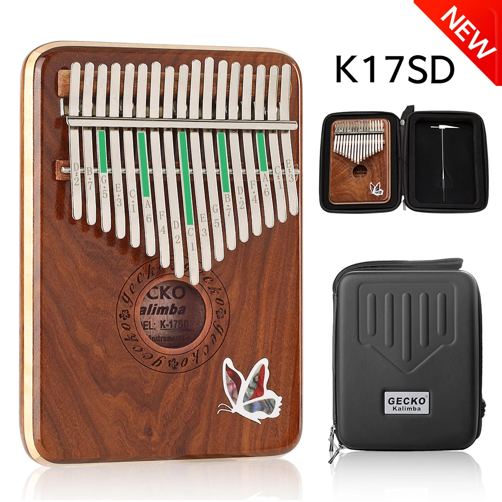 Gecko 17 Key Kalimba K17sd Thumb Piano Imported Solid Red Sandalwood ...