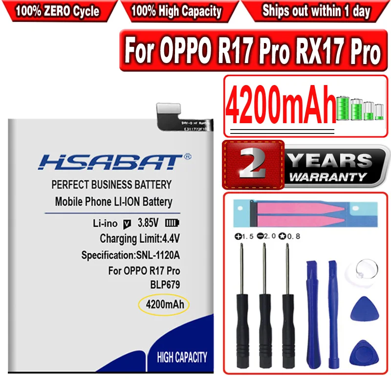 HSABAT 4200mAh BLP679 Battery for OPPO 1877 CPH1877 R17 Pro RX17 Pro ...
