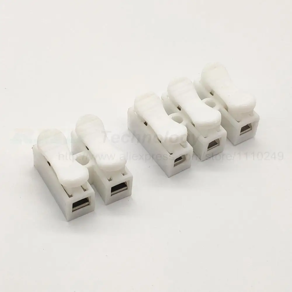 50pcs/lot Push Type Wire Connector 2p 3p Butt Joint Terminal Blocks ...