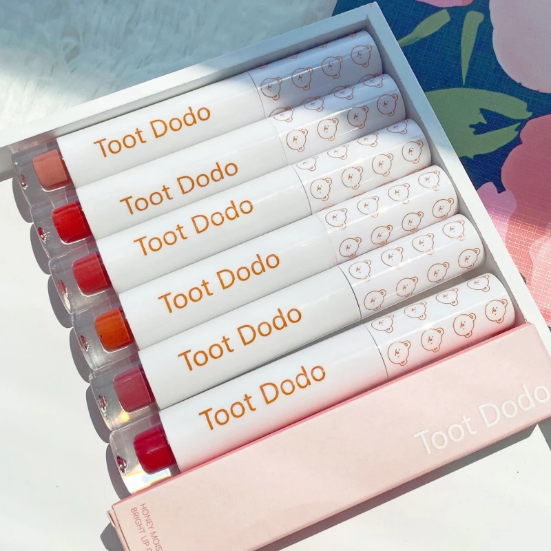 Toot Dodo 6 Colors Lip Gloss Cute Bear Lipstick Is Not Easy To Fade ...