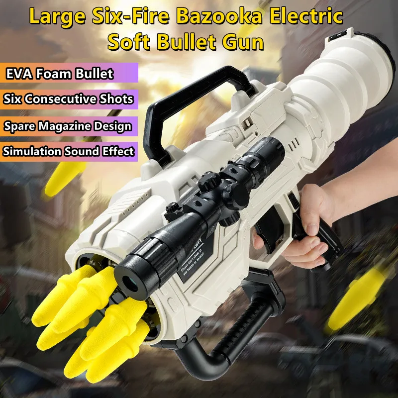 58CM-Large-Six-Fire-Bazooka-Electric-Soft-Bullet-Gun-Real-Sound-Effects ...