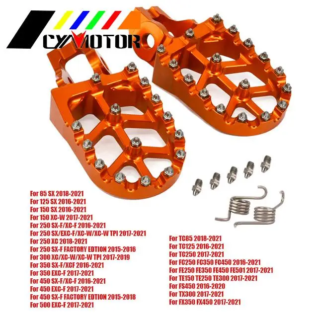 Motorcycle CNC Foot Pegs Pedals Foot Rests For KTM SX SXF EXC EXCF XC ...