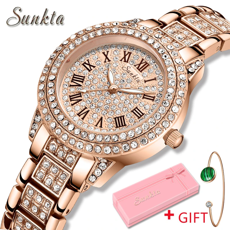 Sunkta Women Watches Classic Roman Numbers Quartz Watch Woman Fashion ...