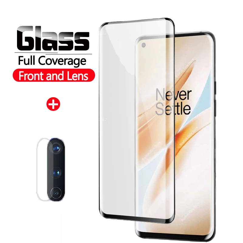 2-in-1-Full-Glue-3D-Curved-Tempered-Glass-On-For-Oneplus-8-Pro-screen ...