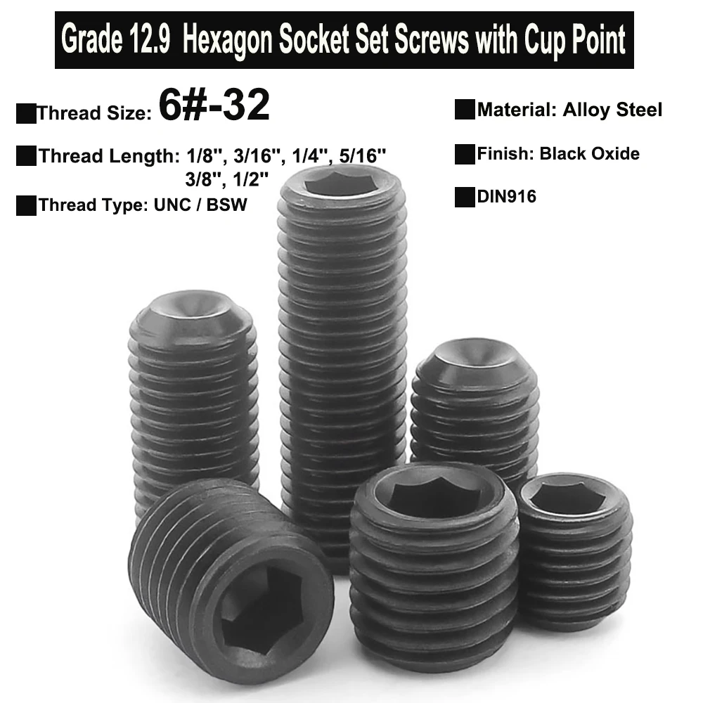 10pcs 6 32x1 8 1 2 Bsw Unc Thread Grade 12 9 Alloy Steel Hexagon 10pcs-6-32x1-8-1-2-bsw-unc-thread-grade-12-9-alloy-steel-hexagon