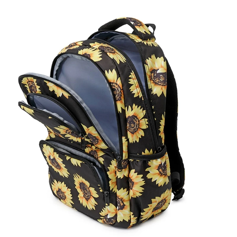 Sunflower-Laptop-Backpack-Floral-Girls-Bookbags-Women-Casual-Daypack ...
