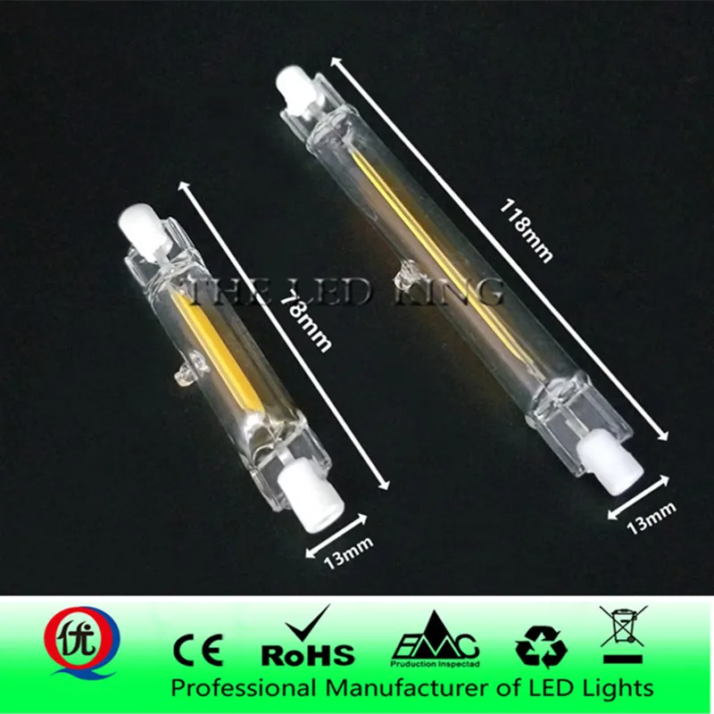 R7S LED 118mm 78mm Dimmable COB Lamp Bulb Glass Tube 50W 150W Replace ...