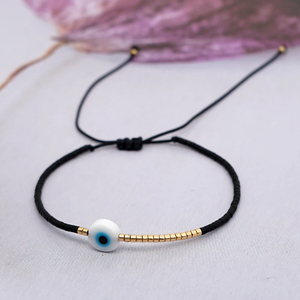 Go2Boho pulsera Miyuki de mal de ojo para hombre y mujer, brazalete ajustable para parejas ...