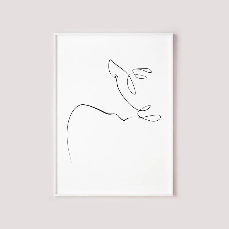 Wall Hangings Prints Abstract Face Line Art Print/Fine Line Portrait ...