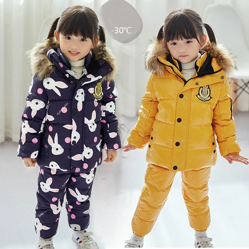 2021 Winter Toddler Boy Winter Clothes Down Jacets Ovrealls Kids Girls ...