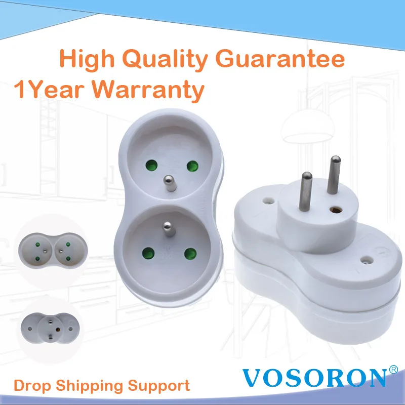 French-Type-Conversion-Plug-1-TO-2-Way-French-Standard-Power-Adapter ...