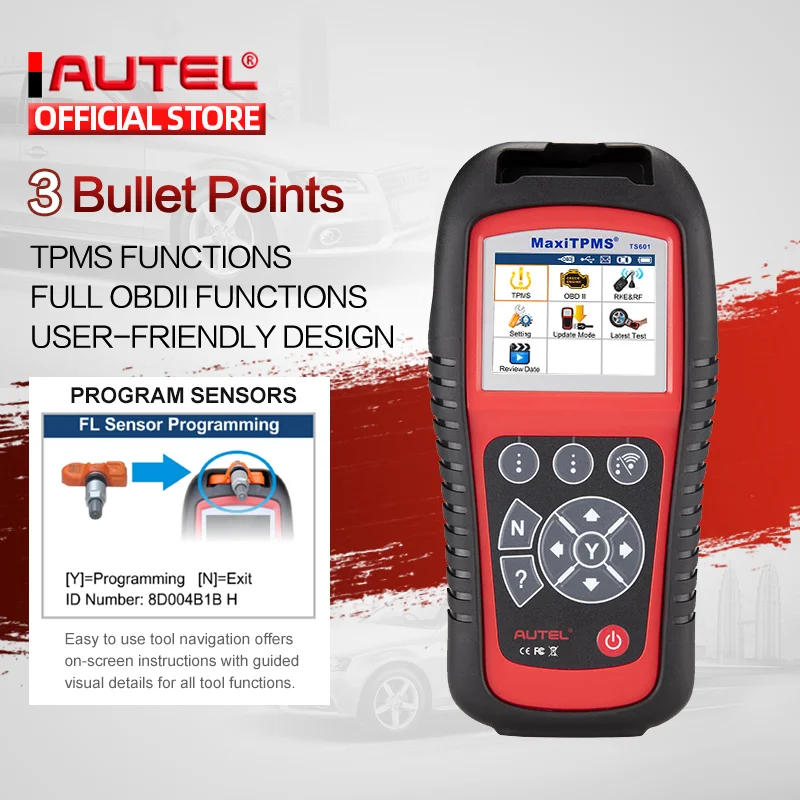 AUTEL TS601 TPMS Diagnostic Tools Professional Activate Tire Pressure ...