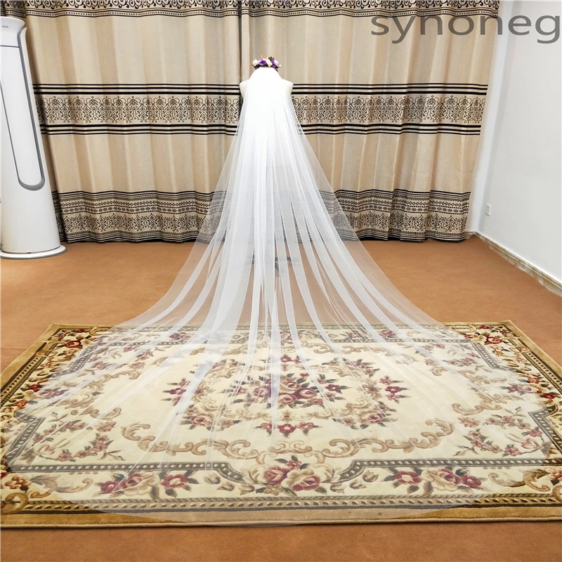 Physical Picture Elegant Wedding Veil 3 Meters Long Soft Bridal Veils ...