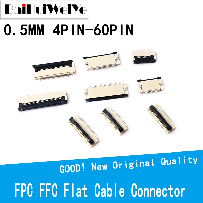 10PCS-LOT-0-5MM-Pitch-Under-Clamshell-Socket-FPC-FFC-Flat-Cable ...