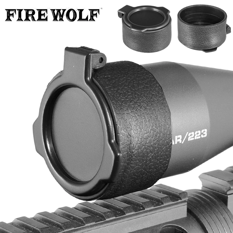 FIRE WOLF Rifle Scope Cover Quick Flip Spring Up Open Lens Cover Cap ...