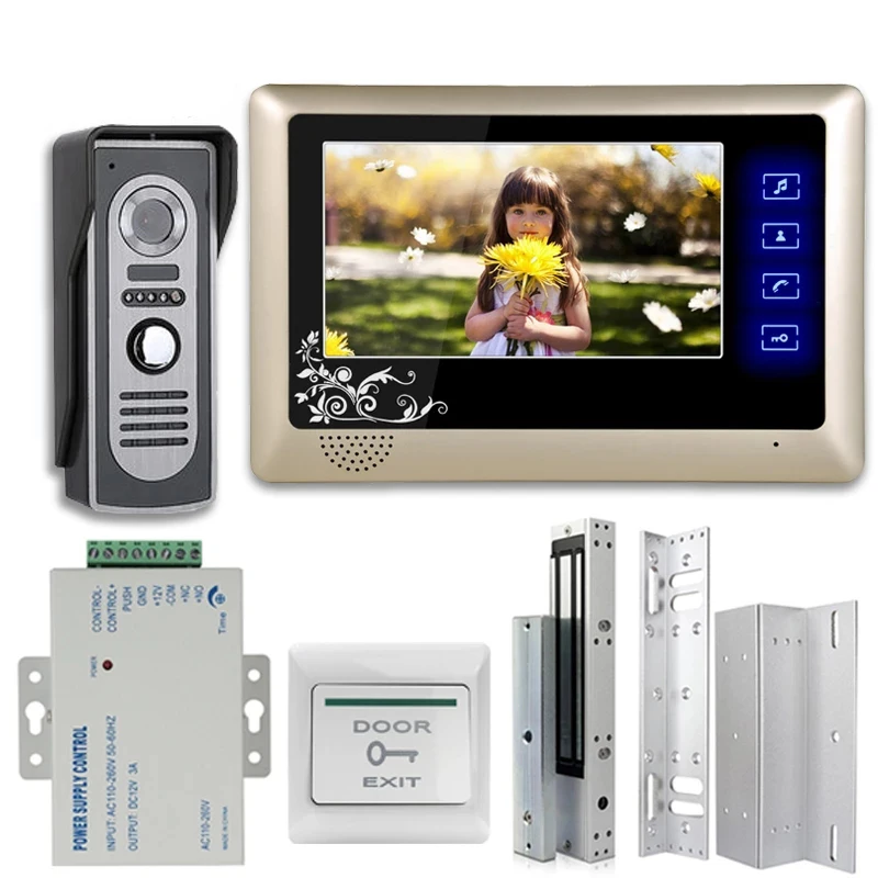 Waterproof 7inch Video Intercom With Lock Video Door Phone Doorbell ...