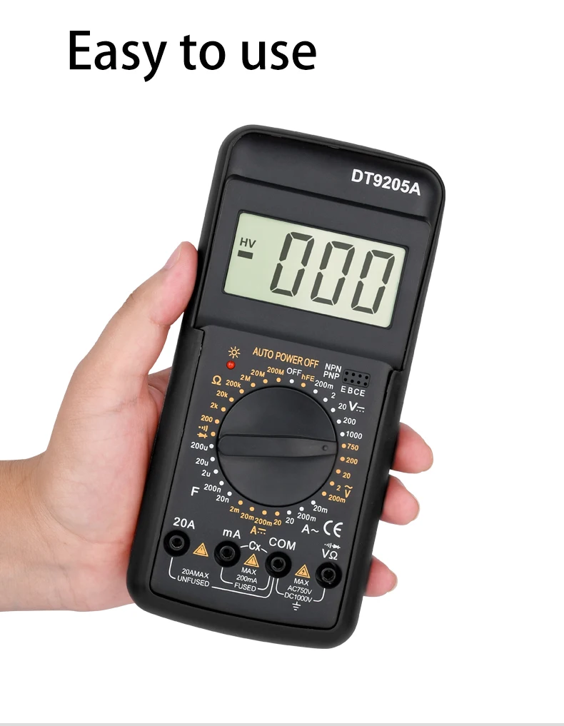 ELECTRICITE -MULTIMETRE, Red Case--Multimètre numérique professionnel 1000V 20A DT9205 ...