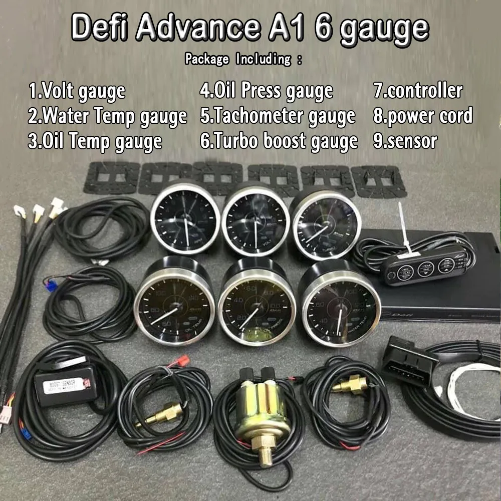 Defi Advance A1 Obd2 Car Meter Defi 6 Gauges + Zd In Series Water Temp ...