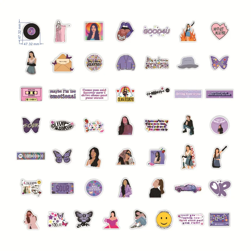 Stickers, Labels & Tags Olivia Rodrigo Sour album Sticker; Olivia ...