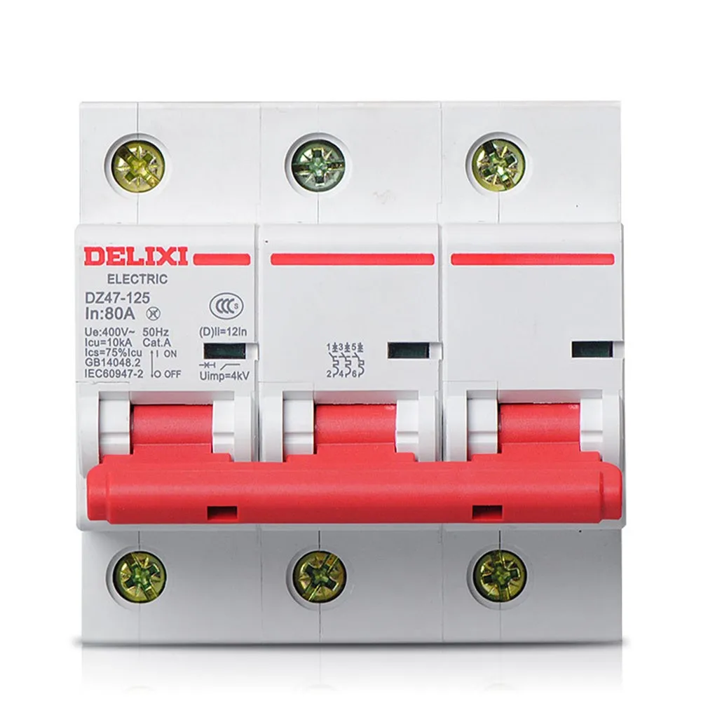 Dz47s 3P "C" curve 400V 1A 63A Delixi household air switch circuit breaker 1A 2A 3A 4A 6A 10A ...
