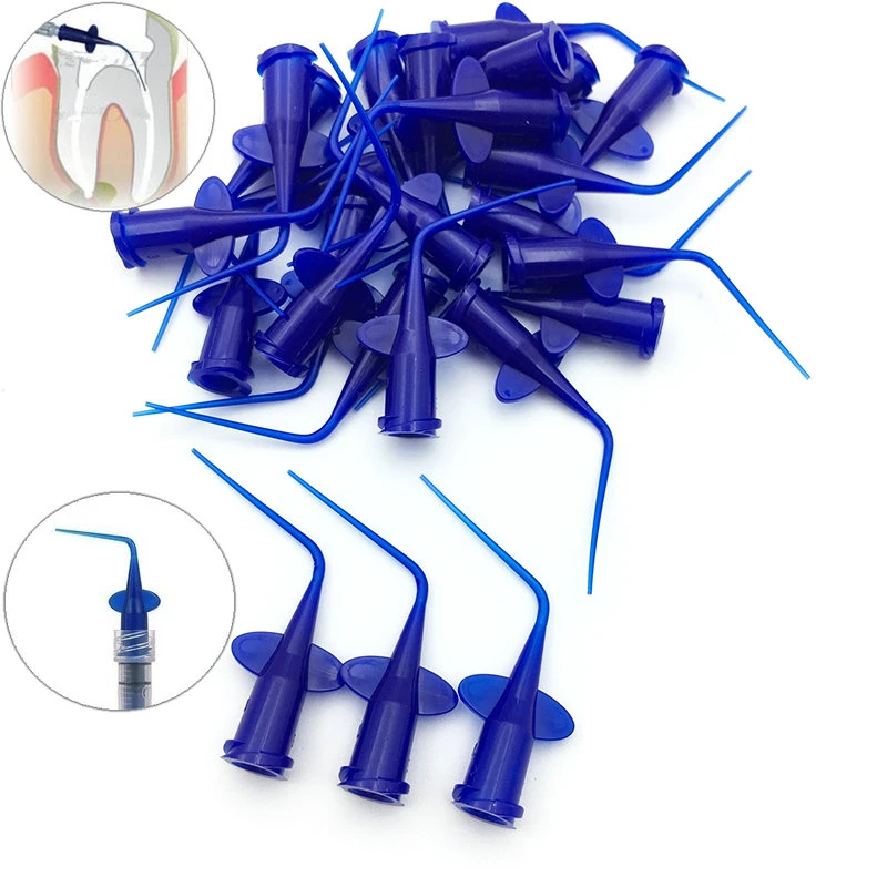 50pcs Disposable Irrigation Rinse Tips Dental Flexible Composite Resin ...