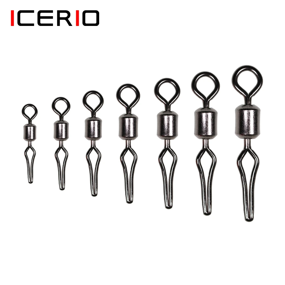 Icerio 100pcs Swivel With Side Line Clip Fishing Tackle Fishhooks And ...
