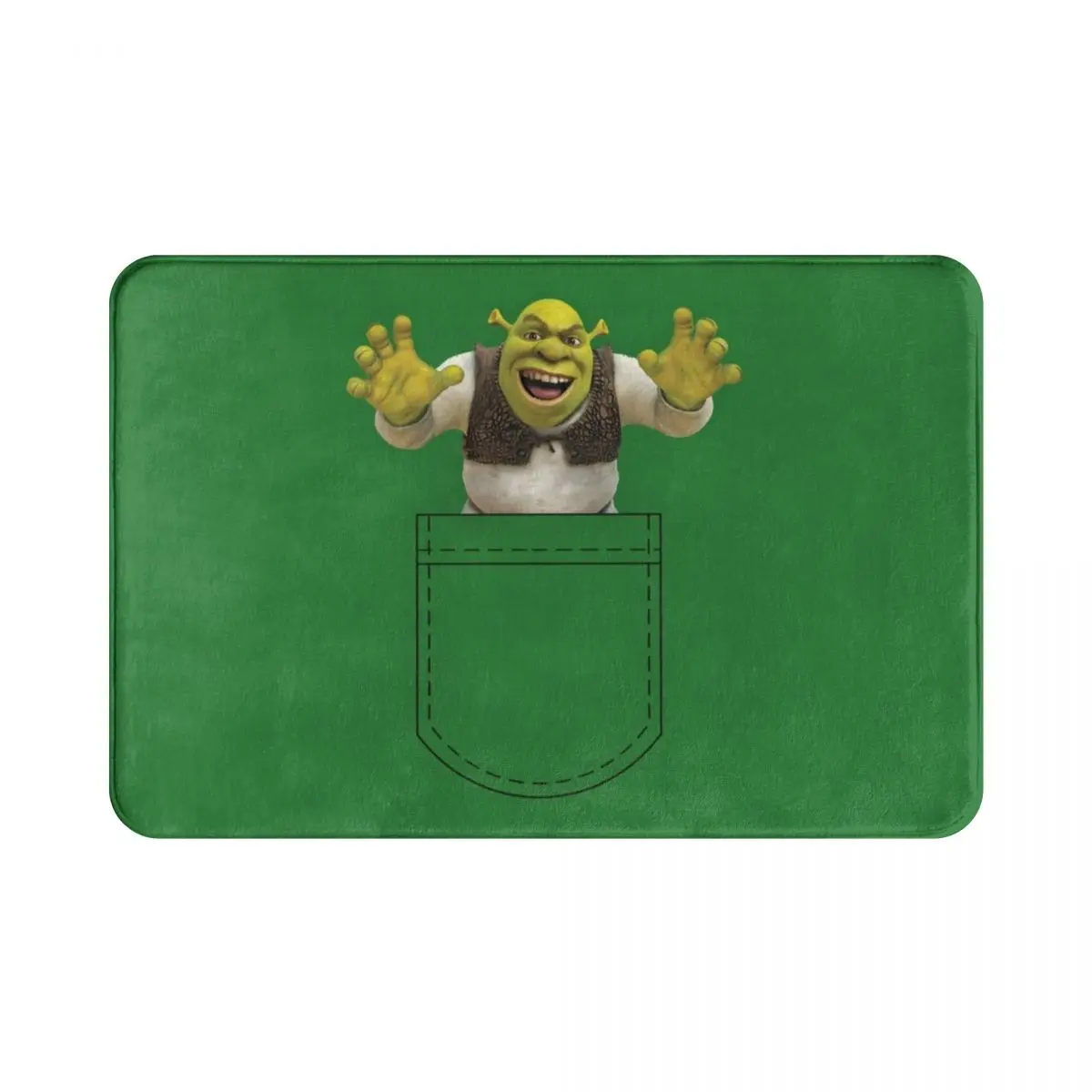 Raised Hands Pocket Shrek Polyester Doormat Rug Carpet Mat Footpad Non ...
