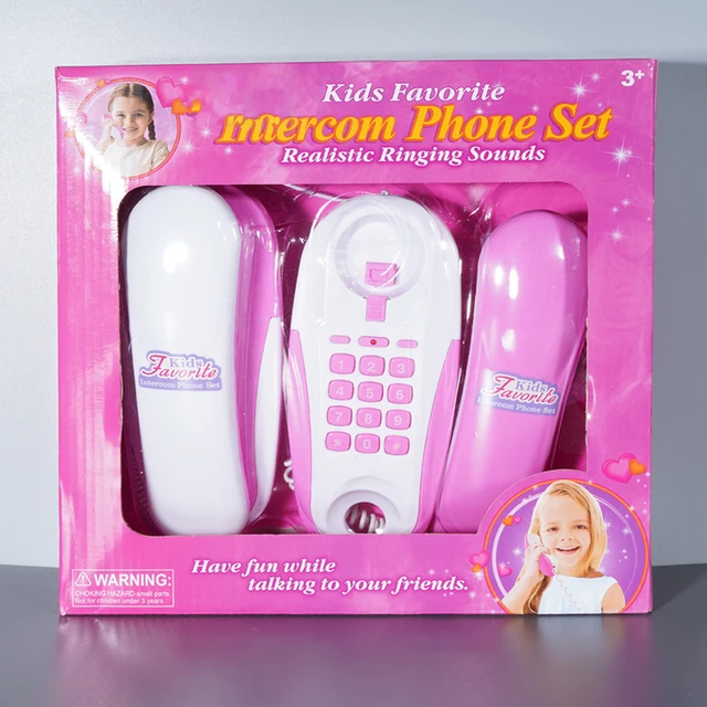 Twin Phone Wired Intercom Set for Kids Telephone Set with 2 Telephones ...