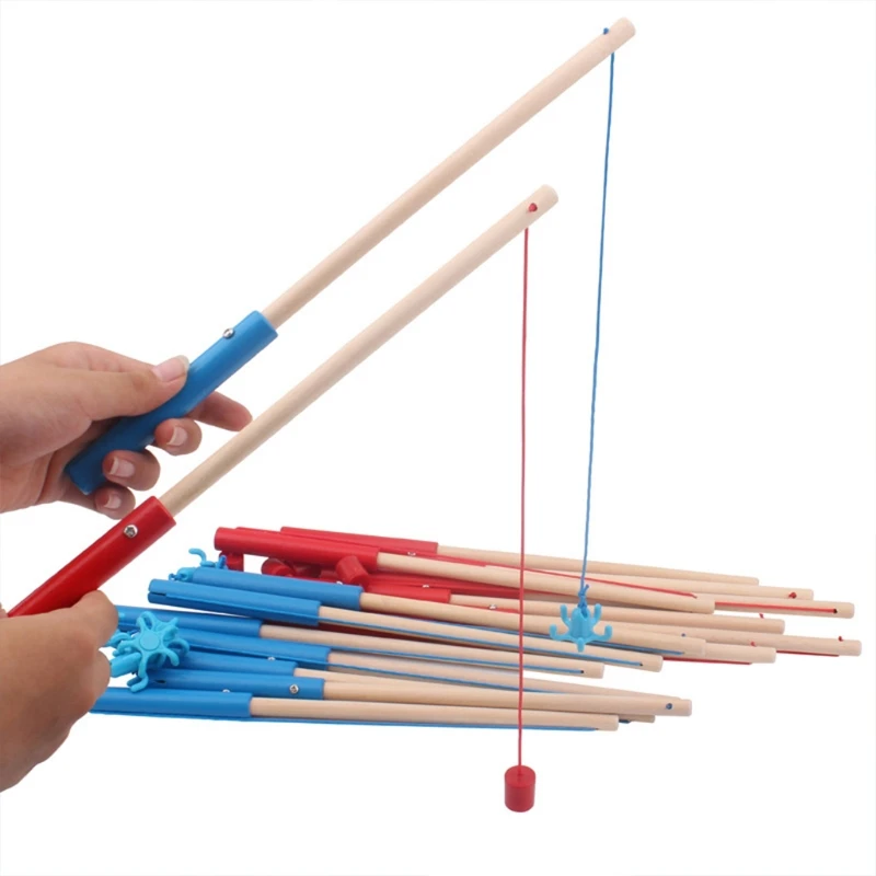 1Pc-24-30-40-50cm-High-Quality-Wooden-Magnetic-Fishing-Rod-Toys-For ...