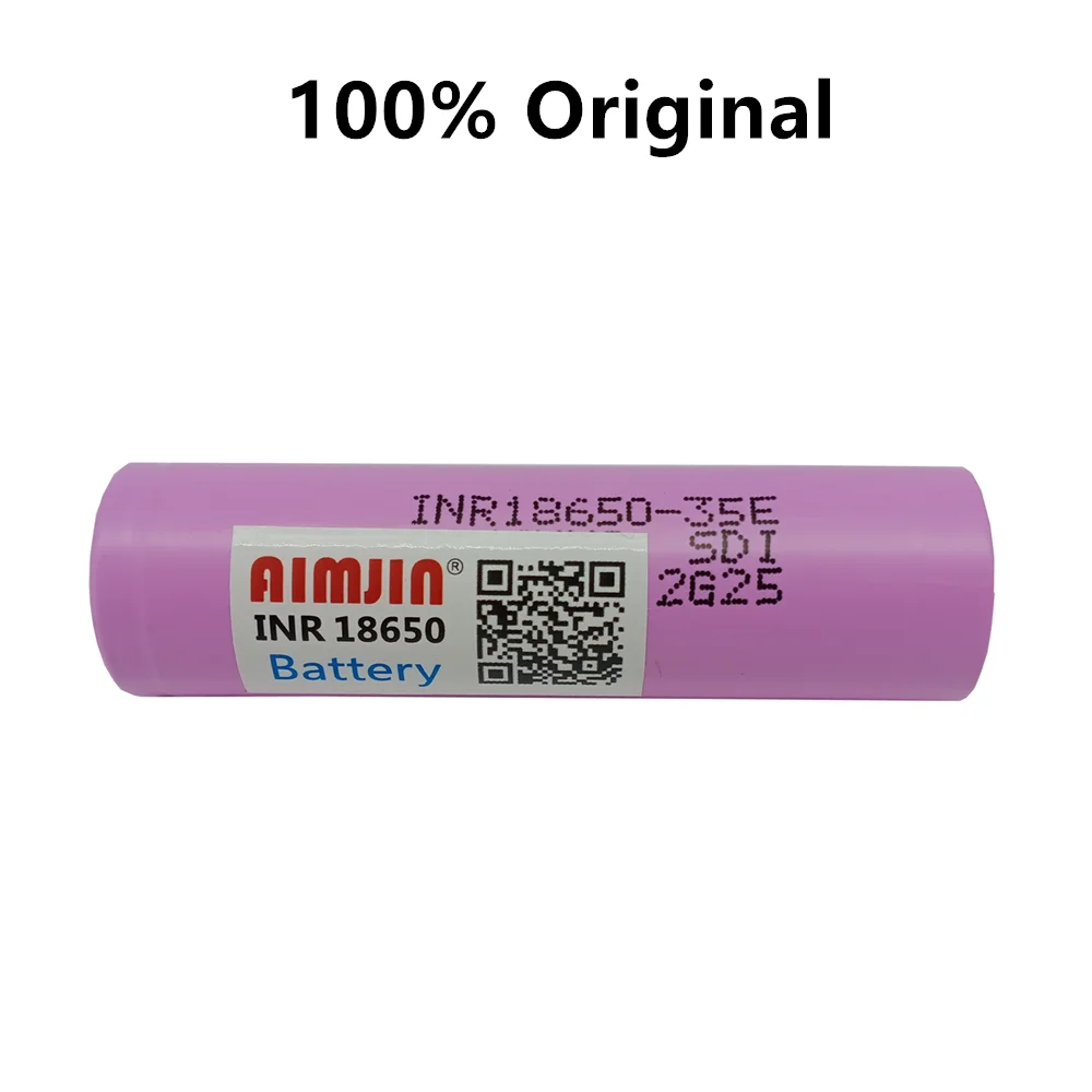 2021 100% 오리지널 18650 충전식 리튬 이온 배터리, 20A 방전, INR18650 35E, 3500mAh 18650 ...