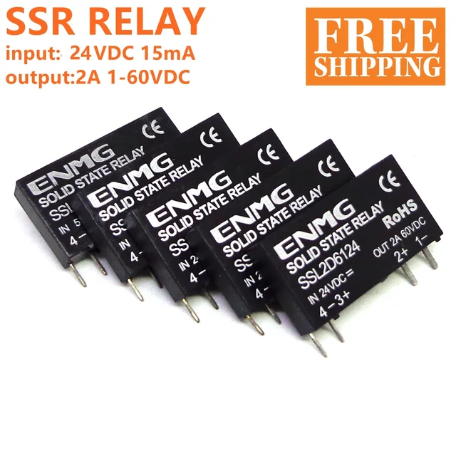 5PCS MRD-060D2 Innovative LED Indication 2A Input: 5V 12V 24V DC SSR ...