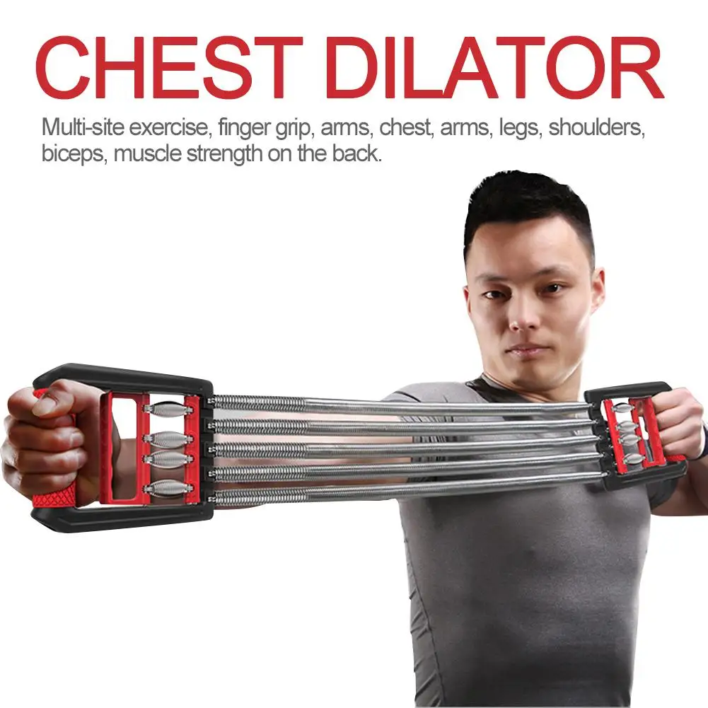 Chest Expander Puller 5 Adjustable Spring Lever Weight Strength Trainer ...
