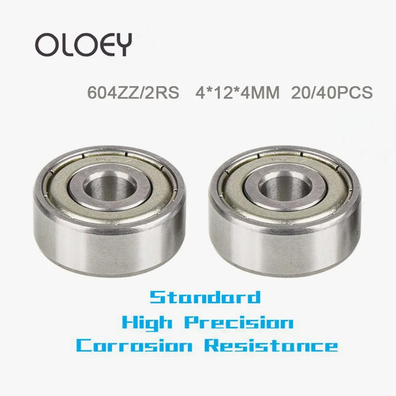 604ZZ 2RS Bearing 4*12*4 mm Metal Sealed Bearing Garbon Steel Bearing ...