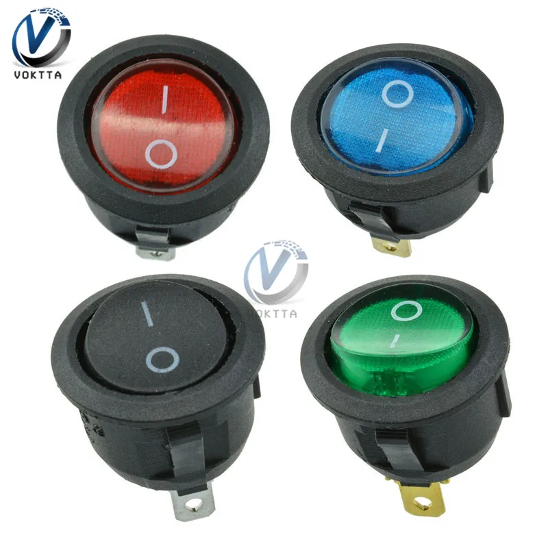 Mini interruptor de botón redondo de encendido/apagado, luz LED ...