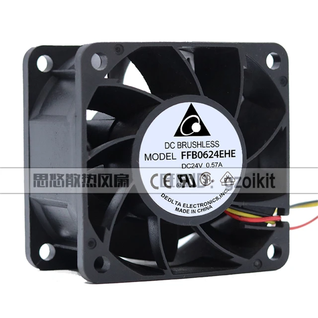 original FFB0624EHE 24V 0.57A 6CM 6038 dual Ball Server Inverter cooling Fan - Onestopfan.com
