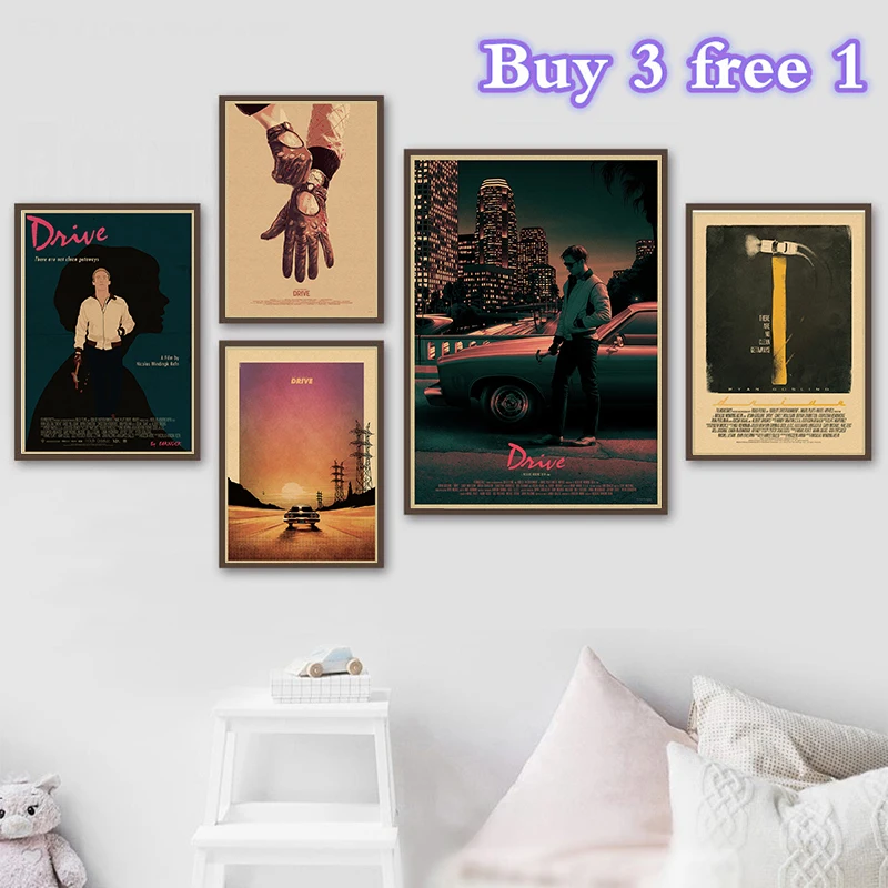 Drive Movie Poster Kraft Paper Printed Wall Posters Art Home Room ...
