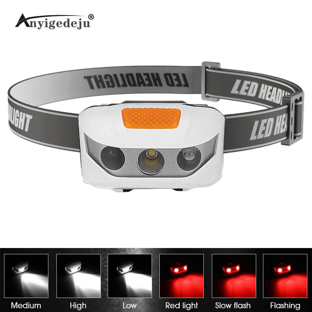 Mini Headlight Aaa Battery Powered Red Light Flash White Headlamp Xbd ...