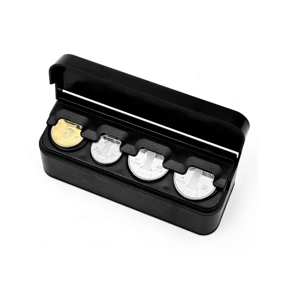 Coin Case Storage Box Classic Black Premium Plastic Coins Container ...
