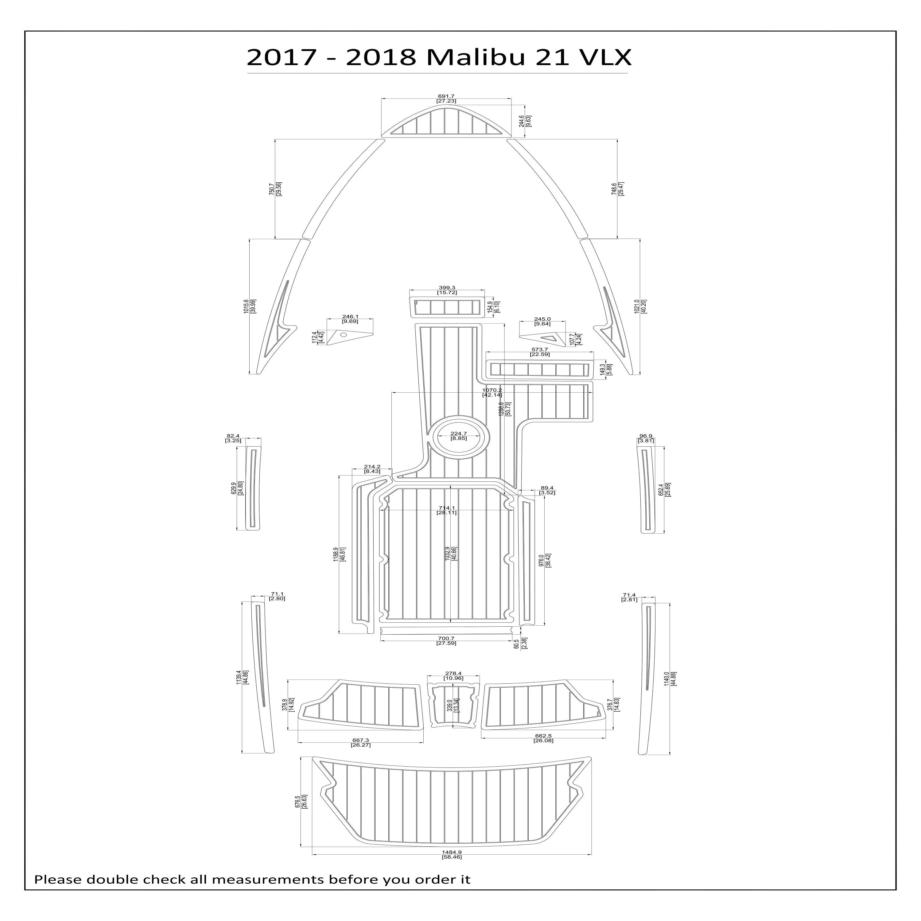 2017 2018 Malibu 21 VLX Swim Step Cockpit Boat EVA Faux Foam Teak Deck ...
