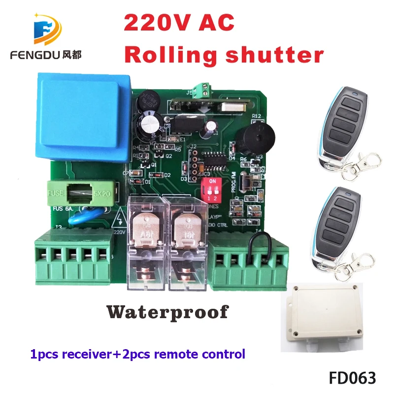 1PCS Receiver+2PCS Remote conotrol220v roller shutter rf receiver ...