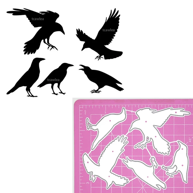 Black Bird Flying Stencil